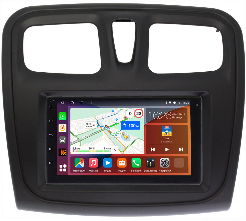 Штатная магнитола Renault Logan 2, Sandero 2 (Stepway) 2012-2022 Canbox H-Line 4479-RP-RLSS-154 Android 10 (4G-SIM, 8/128, DSP, QLed)