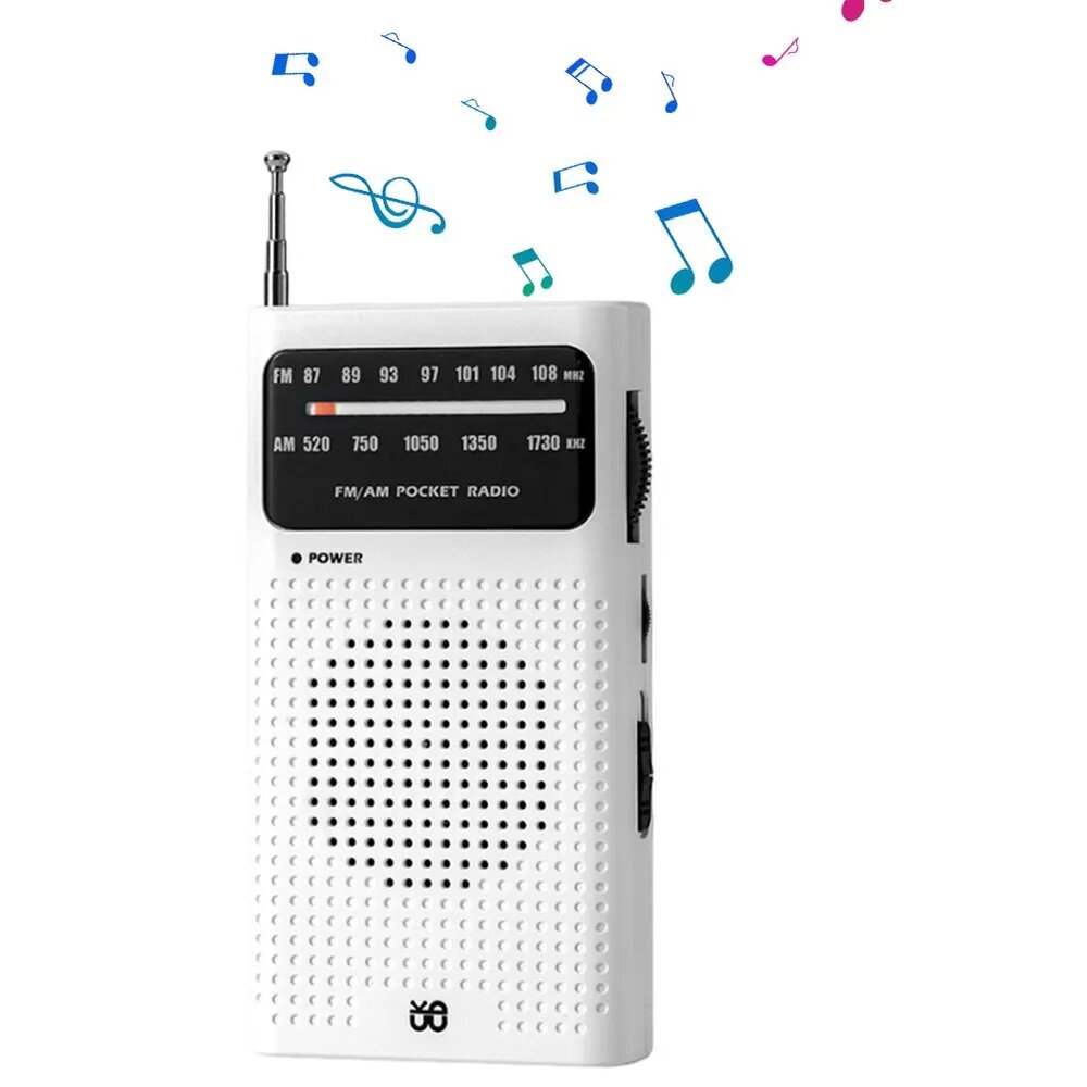 Портативное радио 3,5 мм AUX Компактный радиоплеер HIFI Телескопическая антенна