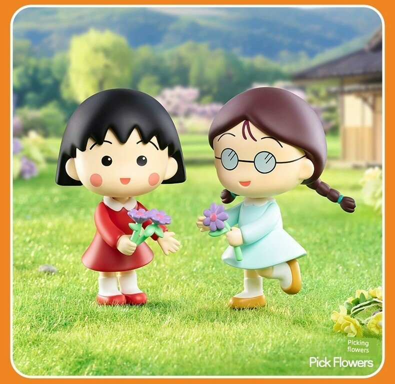 POP MART Cherry Tomoko Фигурка - Сцена сбора цветов, Коллекционная игрушка, Размер 8-10 см