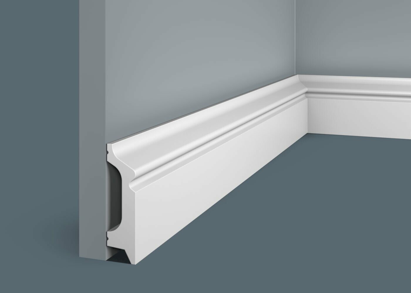 Плинтус 9 шт. PX001, 78х21х2000мм, дюрополимер Cosca Decor