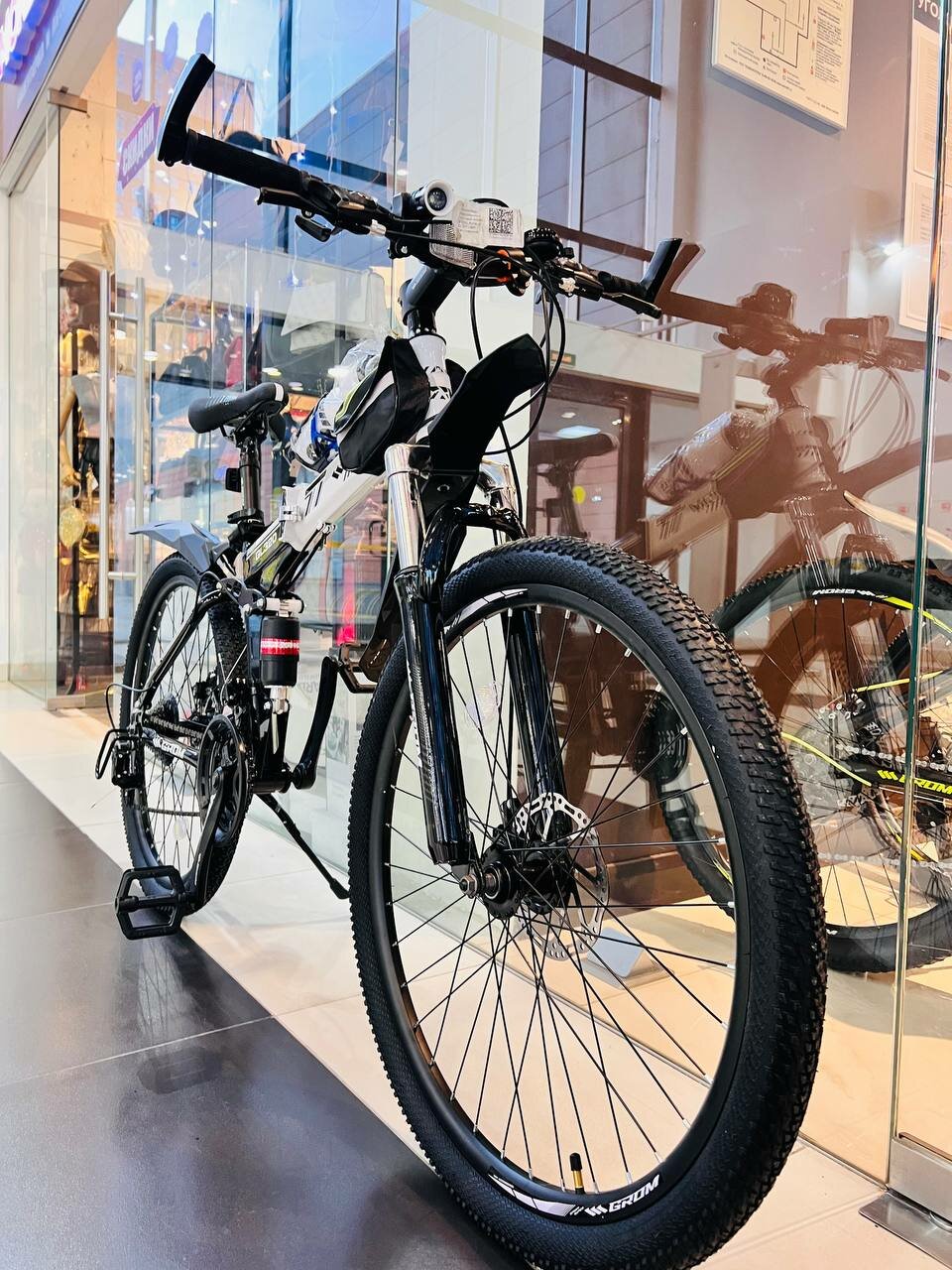 Горный складной велосипед GROM, городской, 26 дюймов / взрослый, мужской и женский для прогулки / скоростной, спортивный велик для подростков белый черный