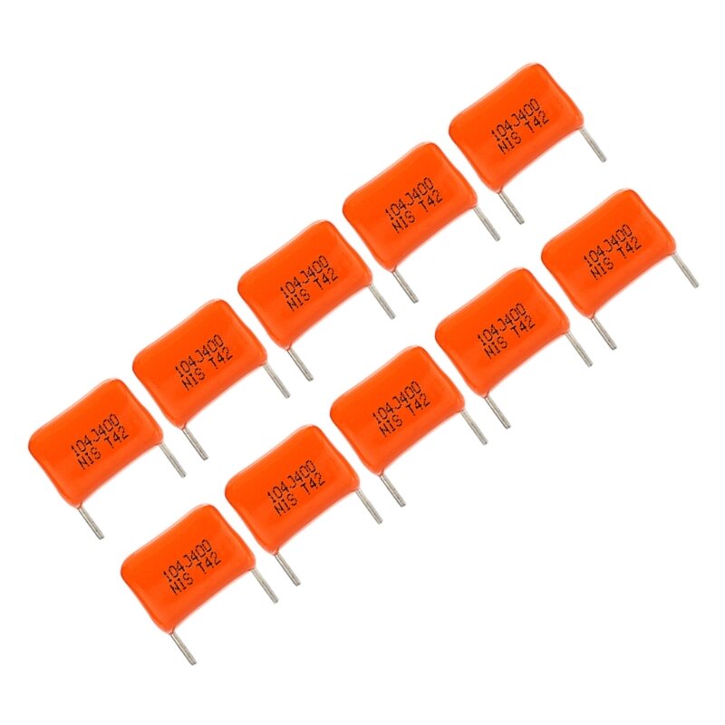 Комплект из 10 конденсаторов 400 В 104J для улучшения качества звучания гитары и снижения уровня шума в электронных схемах.