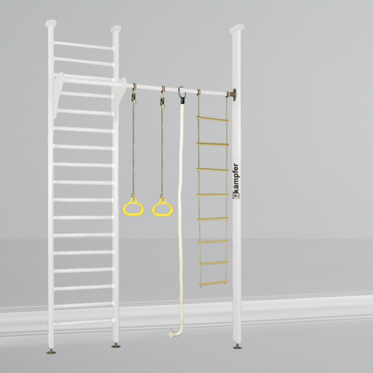 Шведская стенка Кемфер Лайн (№6 Жемчужный Высота 3 м белый), нагрузка до 100 кг