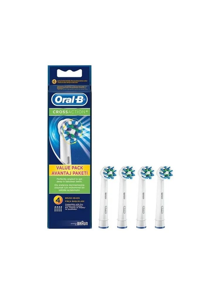 Oral-B Cross Action Clean Maximiser, 4 насадки для зубных щеток