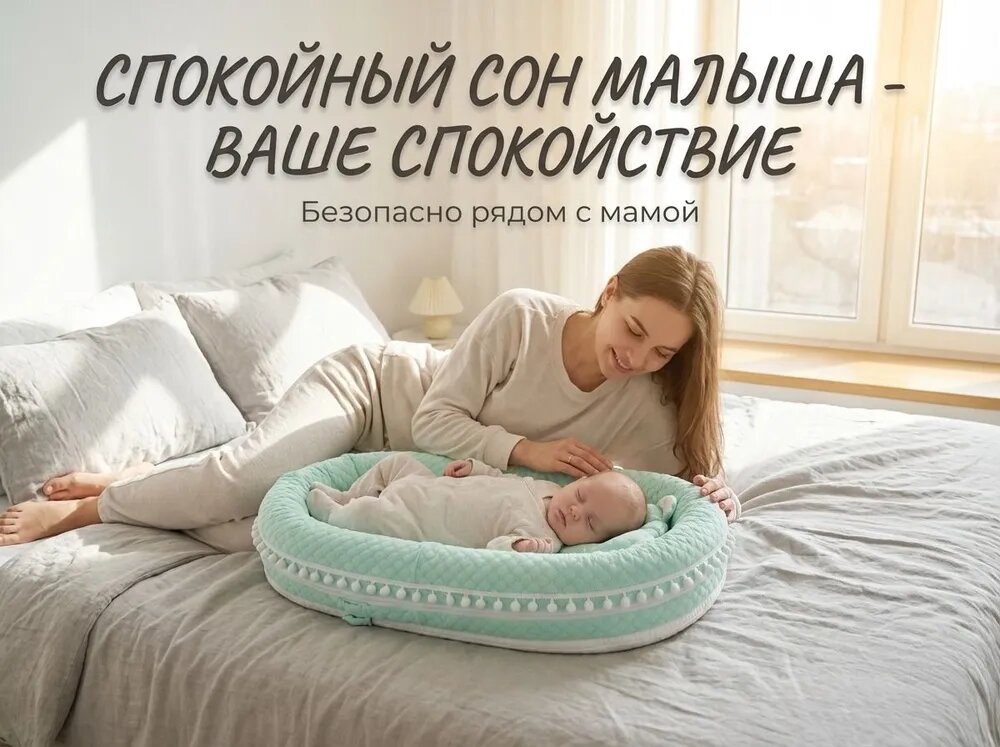 Кокон-гнездышко для новорожденных с одеялом и подушкой, позиционер для совместного сна, переносная кроватка-люлька для младенца
