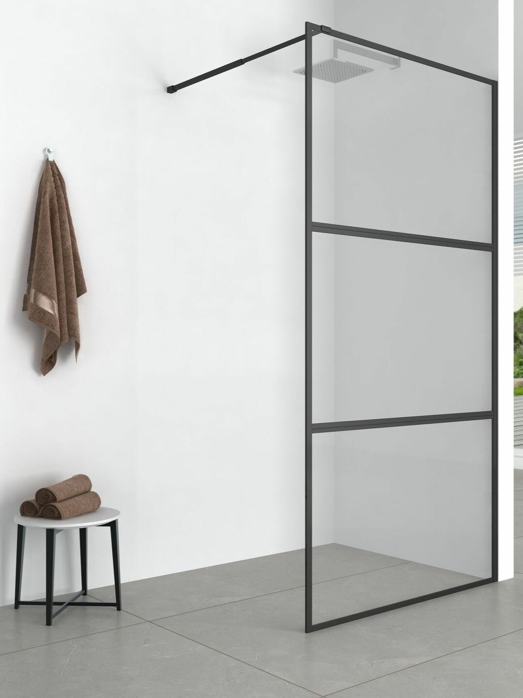 Душевая перегородка Aquanet 100см. Цвет - Черный SW-1000BT