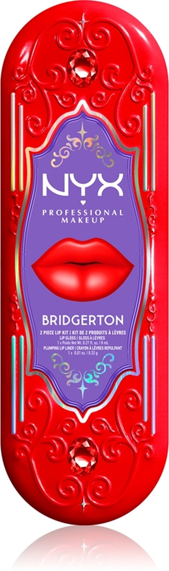 NYX Набор декоративной косметики для губ (блеск и карандаш) Bridgerton Royal Treasures оттенок 04