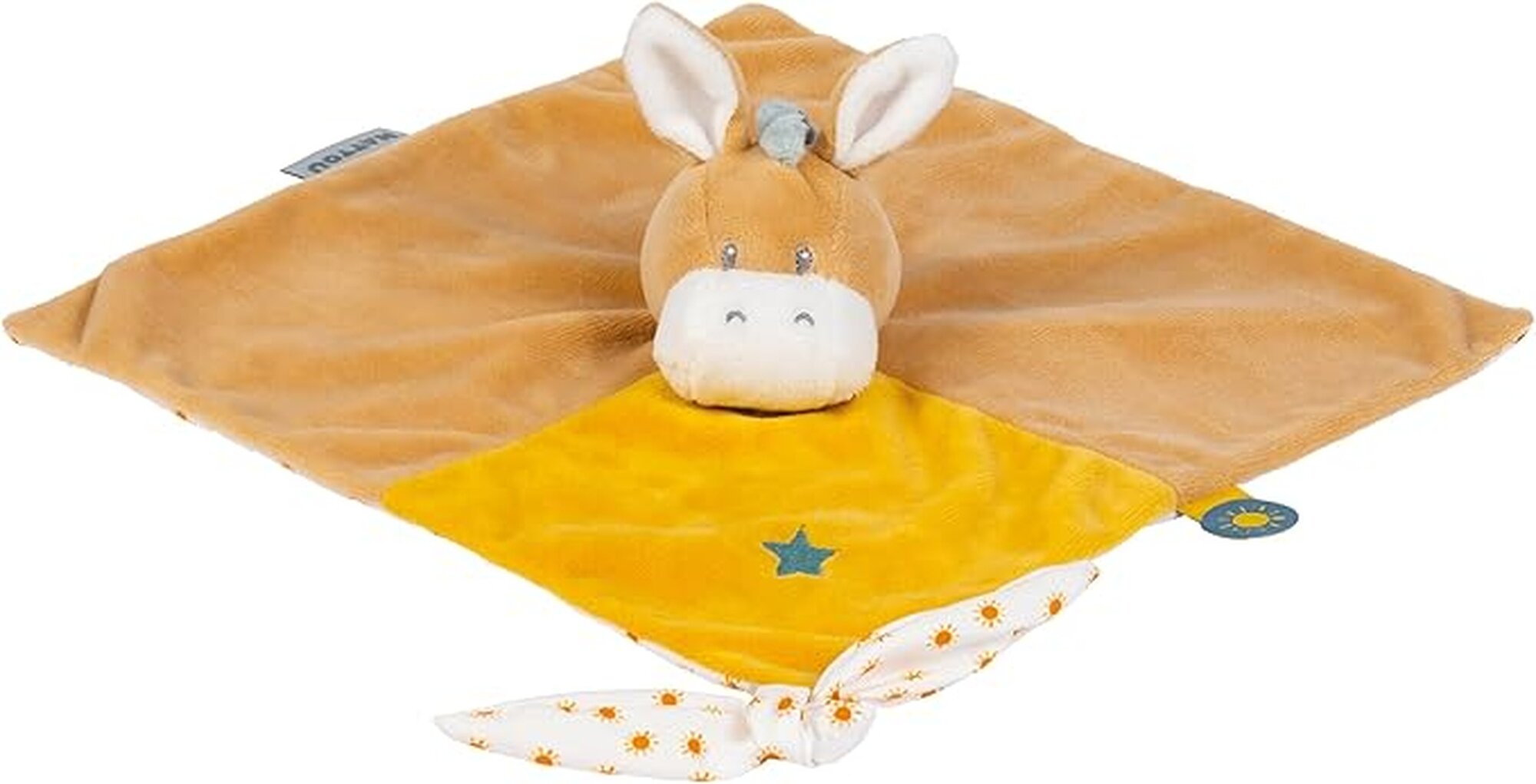 Мягкая игрушка Nattou - Ослик-комфортер темно- бежевый, 20 см - 595117