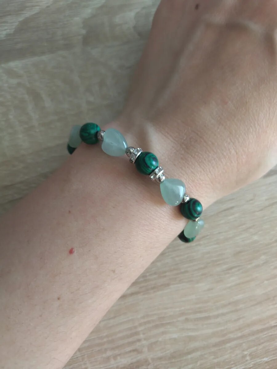 Браслет, нефрит, малахит