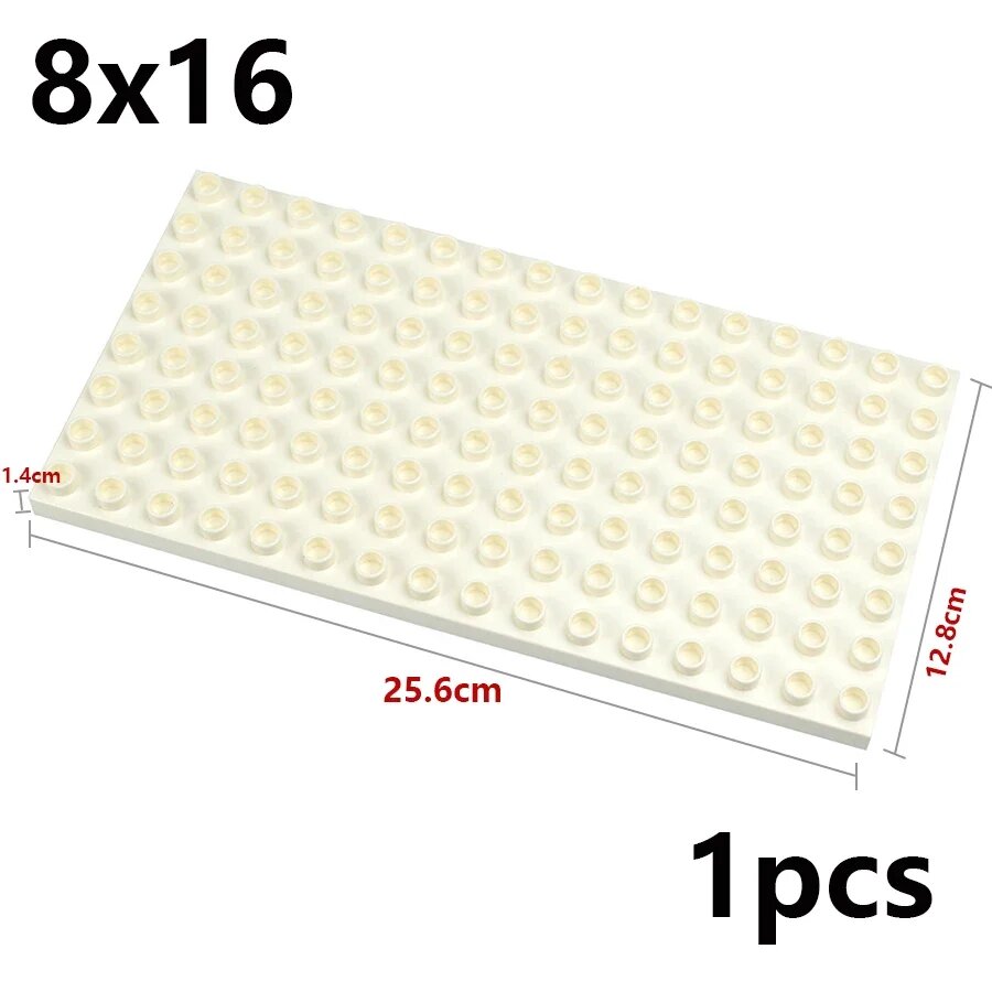 Белый строительный блок DUOP 8x16