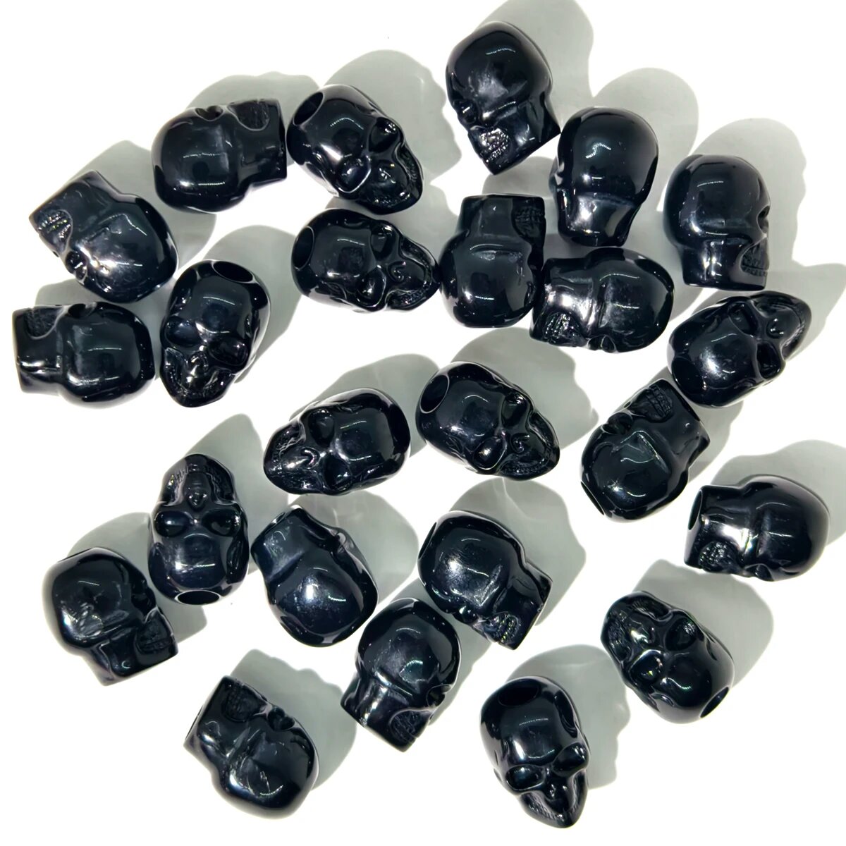 Акриловые бусины с черепом, черные и белые, 4,8 мм, 20 шт. Черный, Bright black