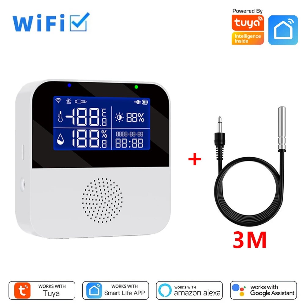 Kayesmart WiFi Температурно-влажностный датчик с подсветкой With 3M Probe