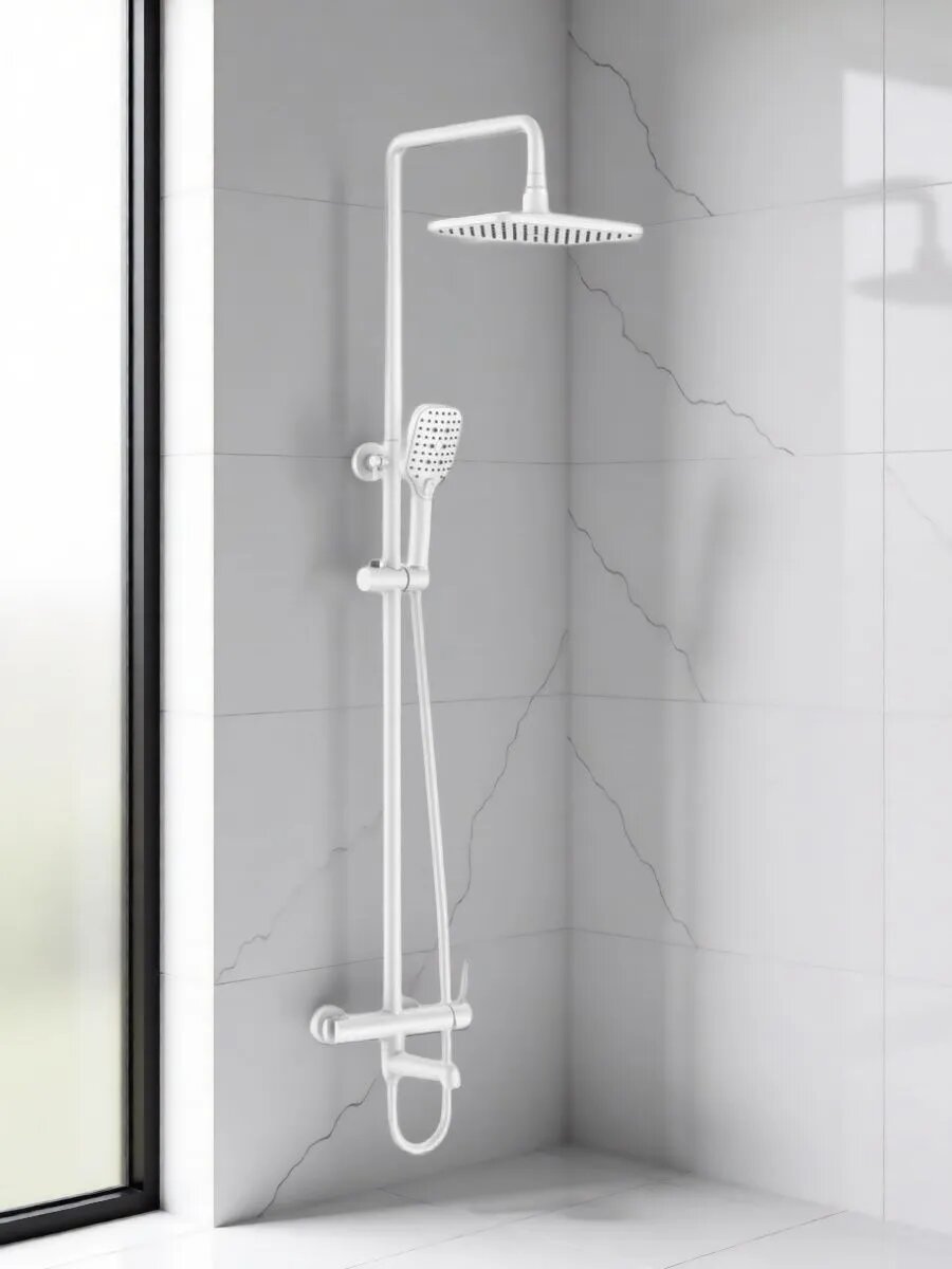 Душевая система из латуни с тропическим душем Vieir V103562-F белый