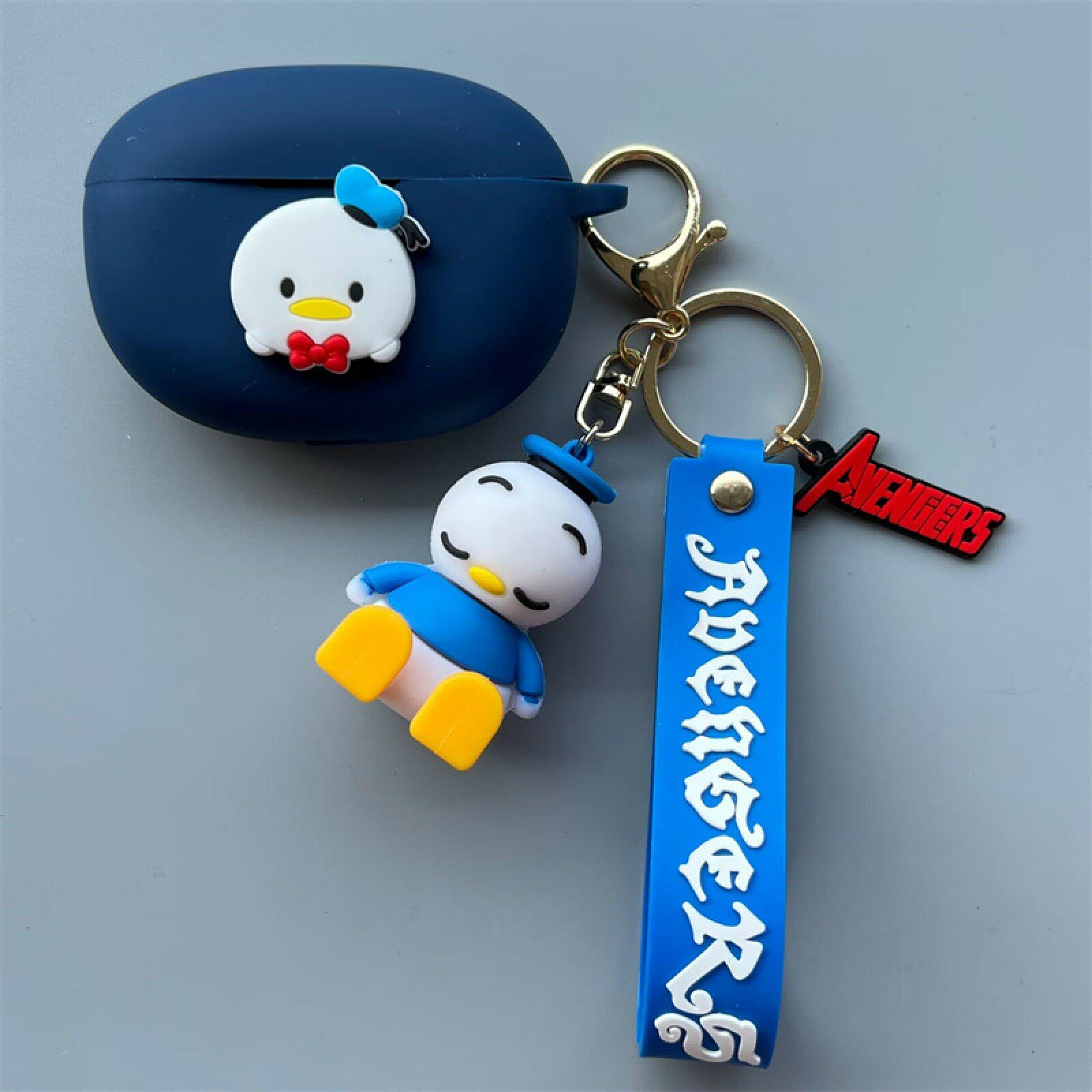 Силиконовый чехол MyPads для наушников Honor Choice Earbuds X и X2 с карабином и декоративной подвеской