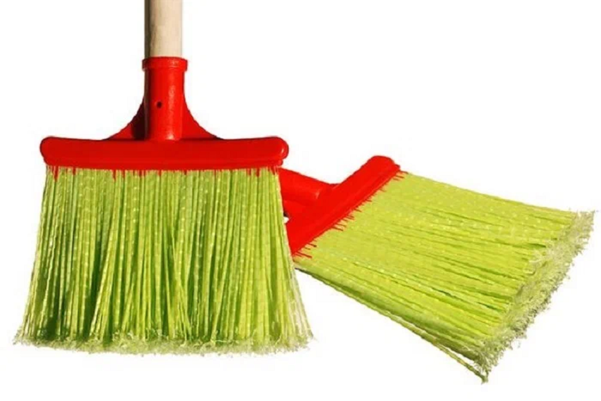 Метла для улицы, без черенка, ширина рабочей части 23 см, салатовая