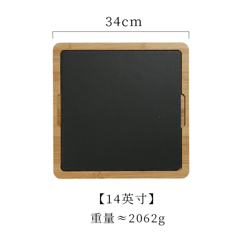 Изолированный поднос из камня и дерева для подачи суши, блюд западной кухни, стейков, японской кухни, каменная сервировочная тарелка, деревянная тарелка для домашнего использования.