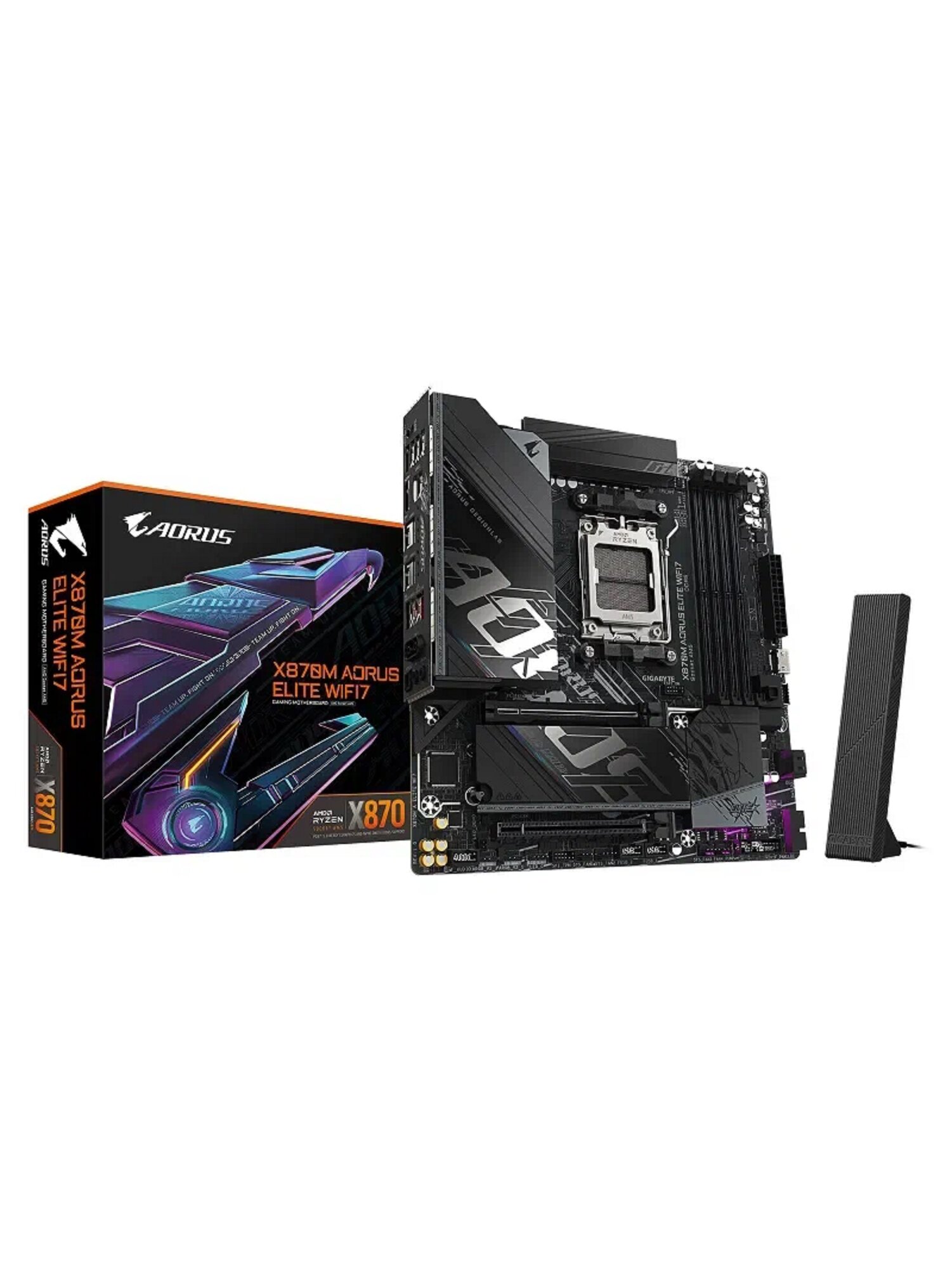 Материнская плата GIGABYTE X870M AORUS ELITE WIFI7 Micro-ATX AM5 AMD X870 4xDDR5 (256ГБ)