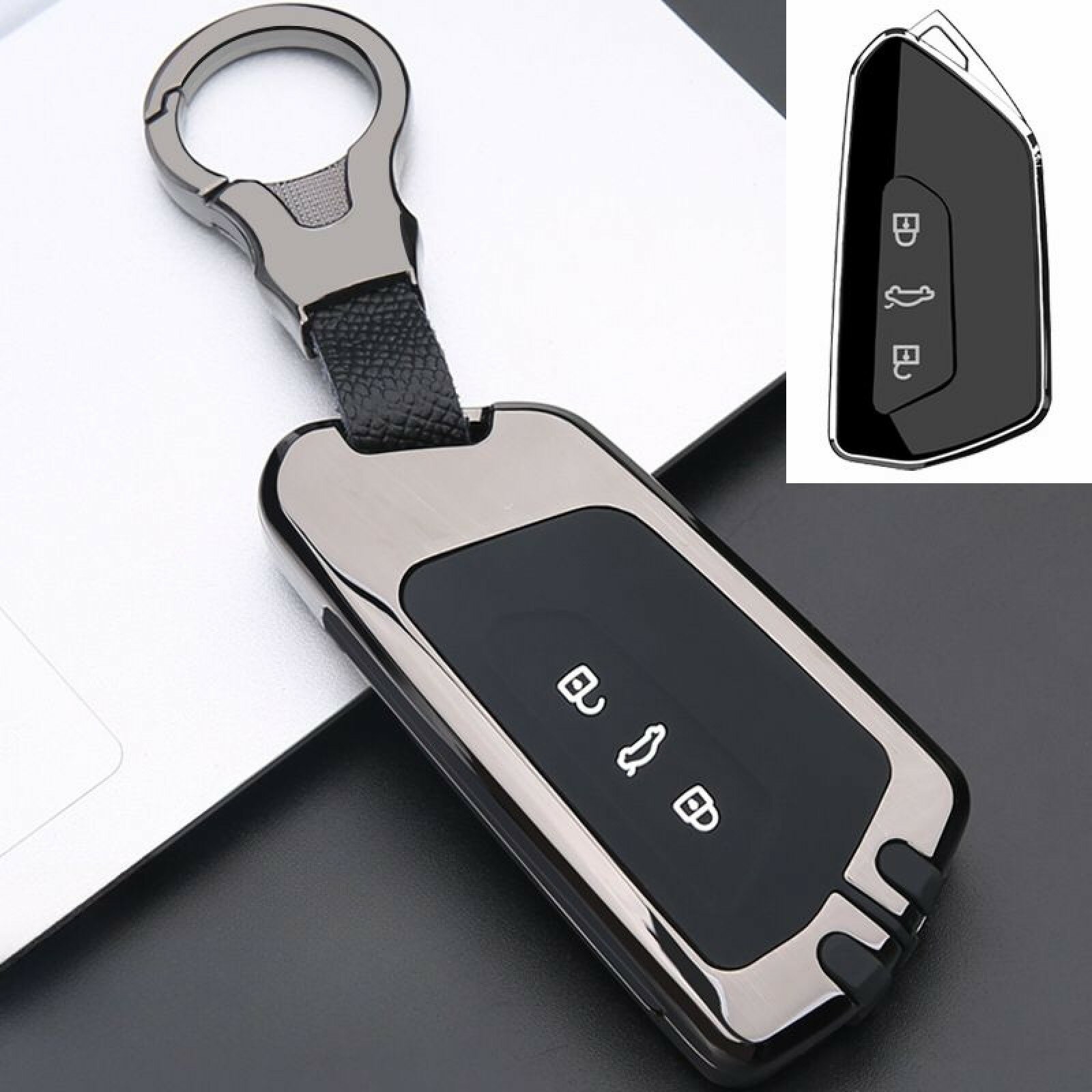 Крышка ключа MyPads для Volkswagen Golf 8, ID.4, Skoda Octavia A8, Seat Leon FR из цинкового сплава
