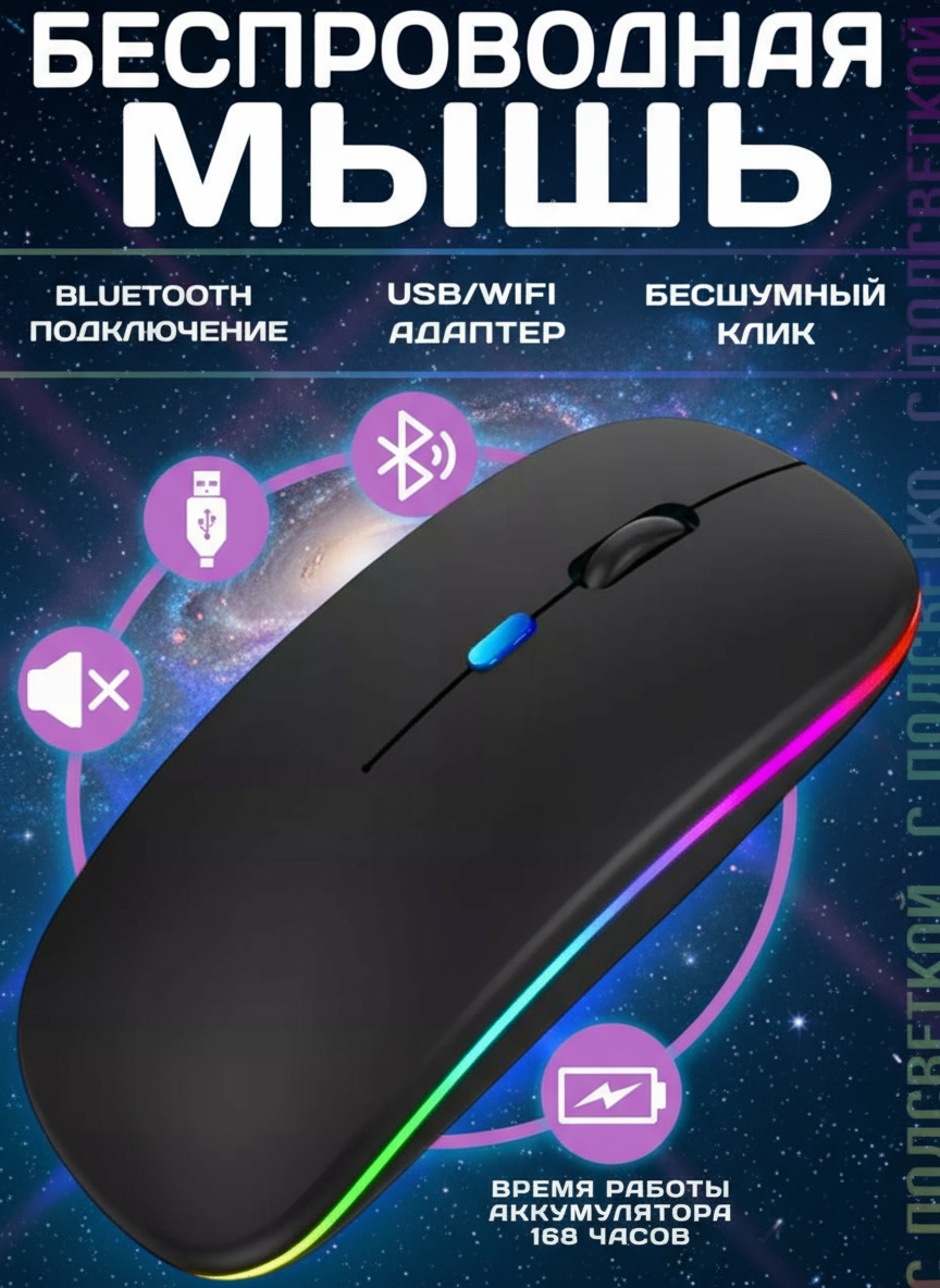 Мышка беспроводная Bluetooth для компьютера