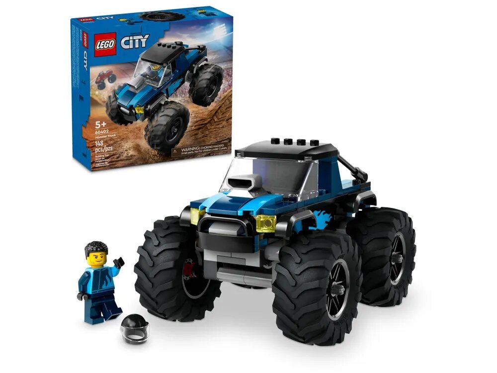 Лего City серия, LEGO 60402 Синий Монстр-трак, lego конструктор для мальчика, лего для девочек
