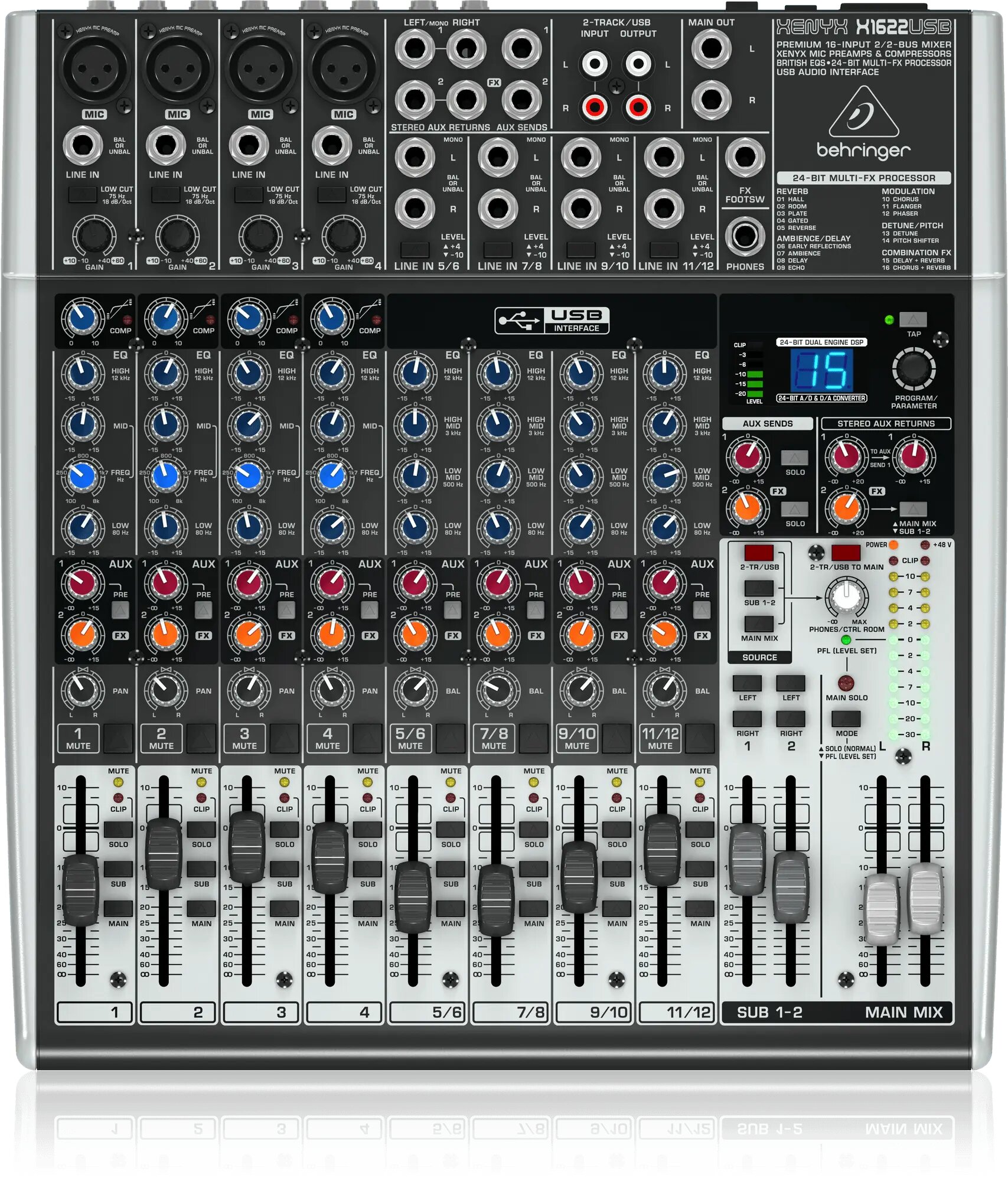 Аналоговый микшерный пульт Behringer Xenyx X1622USB