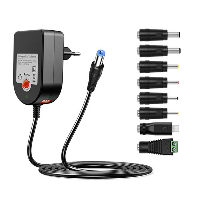 Импульсный Адаптер питания мощностью 3-12 В 36 Вт с 8 Разъемами от AC100-240V до DC5521 для нескольких устройств