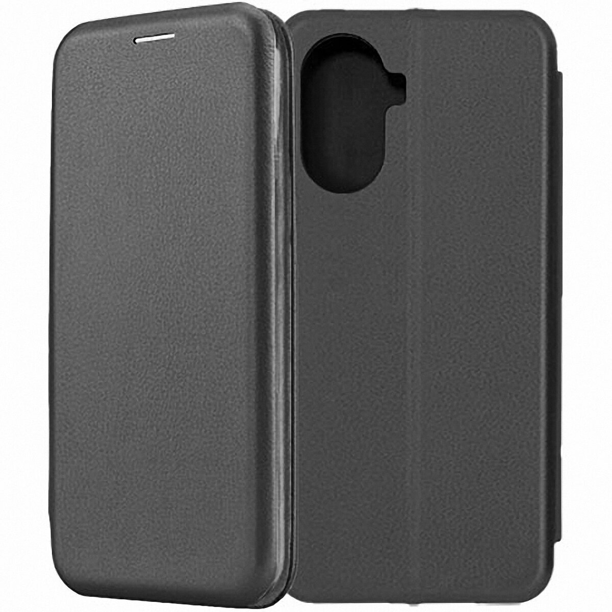 Чехол-книжка для Huawei Nova Y70 черный / подставка, отделение для карт