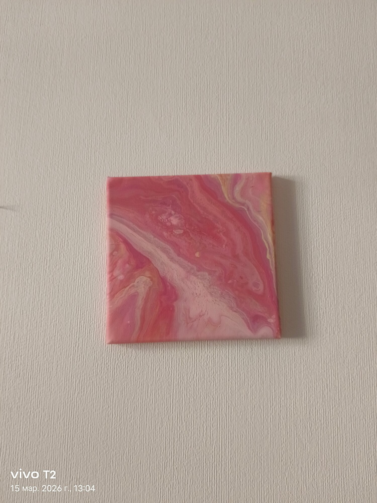 Картина абстрактная, флюид арт, 20Х20 см