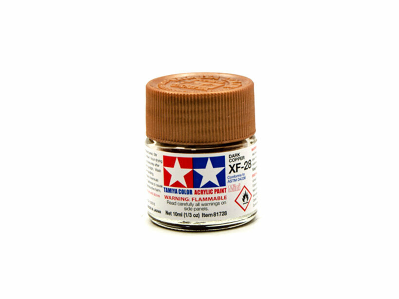 XF-28 Dark Copper metallic, acrylic paint mini 10 ml. (Тёмная медь металлик) Tamiya 81728