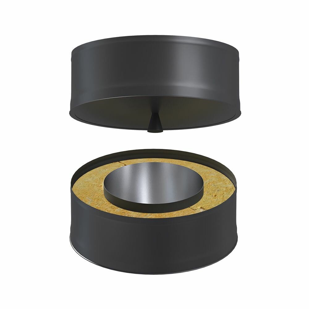 Везувий Сэндвич-заглушка BLACK (AISI 430) д.115х200мм