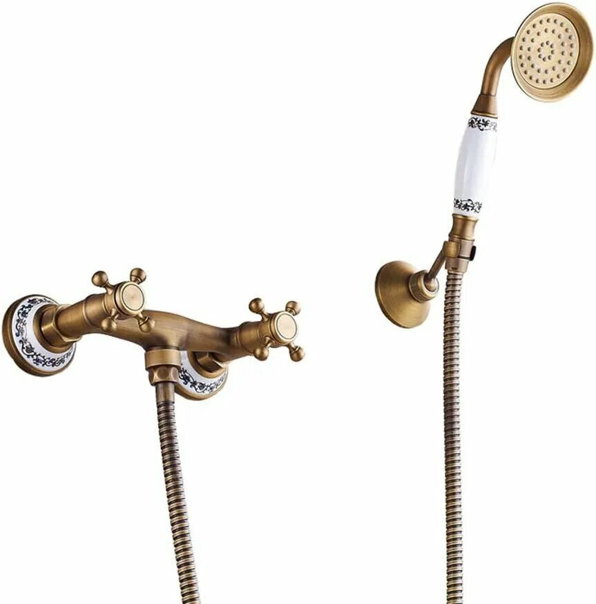 Смеситель для ванны в ретро-стиле, смеситель для ванны с двойным управлением водой для душа и смеситель для душа-смеситель для ванны