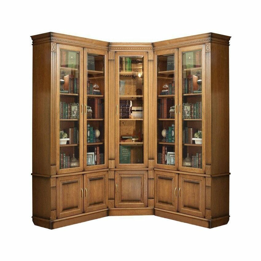 Шкаф книжный Верди 012, библиотека из массива сосны