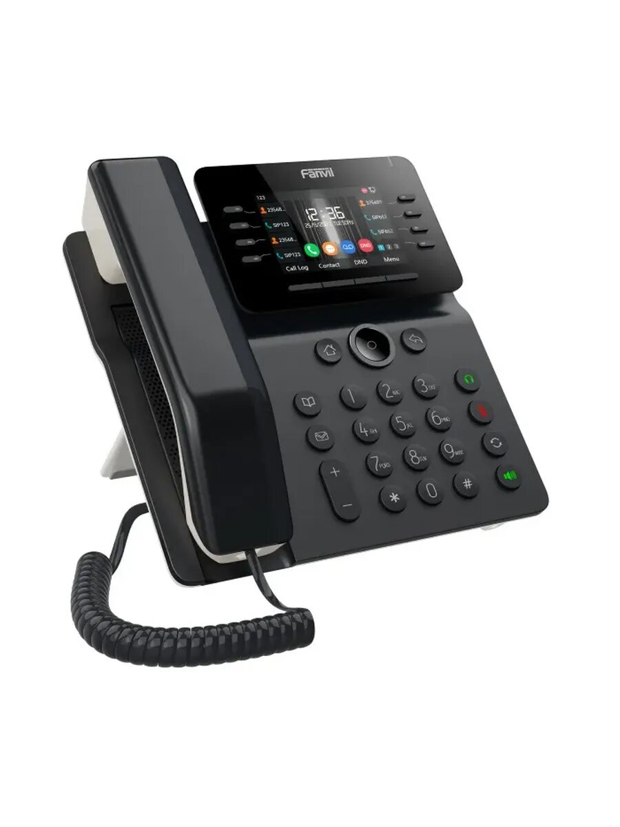 Телефон VoiceIP Fanvil V64 12 линий SIP, 2х10/100/1000, 3,5" цветной дисплей 480*320, POE, 21 DSS клавишь