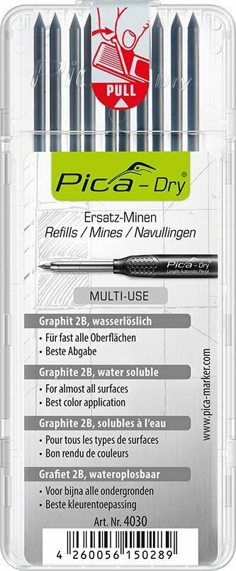 PICA-MARKER 4030 Комплект грифелей 2B графитовые для карандаша Pica-Dry (10 шт)
