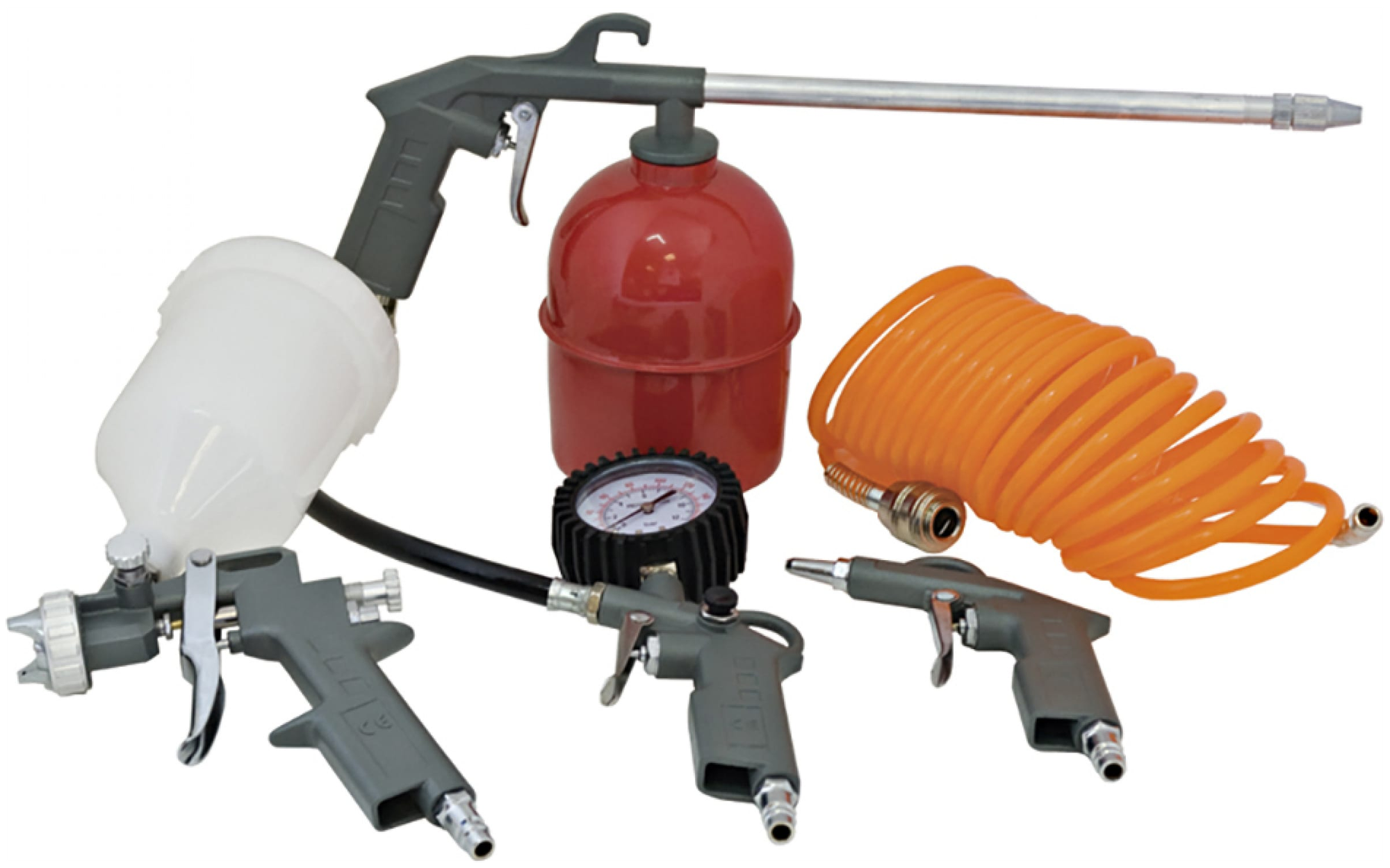 Набор пневмоинструмента Калибр НП-5А в пластиковом кейсе 5 предметов / инструмент для компрессора