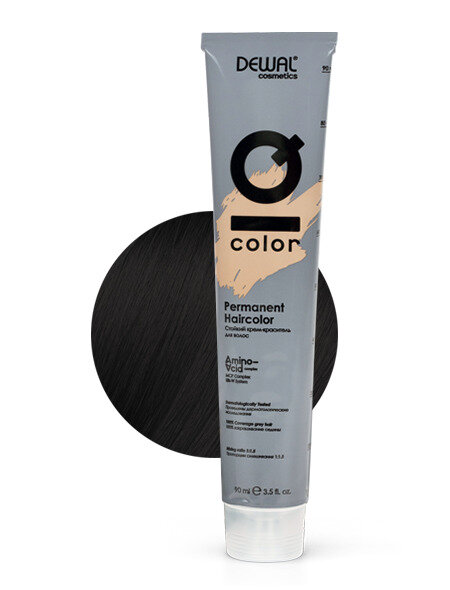 Краска для волос перманентная 1.1 (иссиня-черный) Dewal Cosmetics IQ COLOR, 90 мл