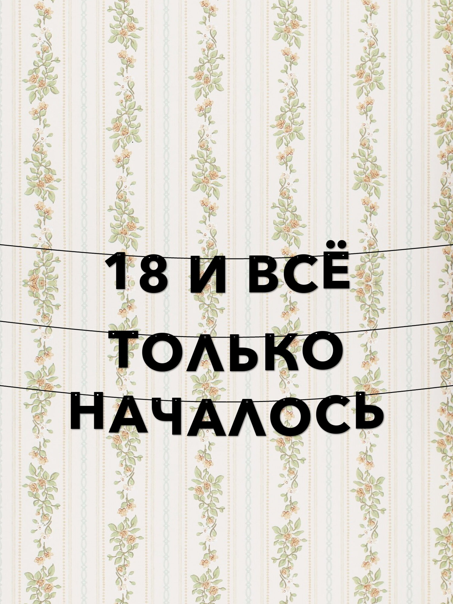 Гирлянда для декора 18 и всё только началось - идеальное украшение для праздника, декор интерьера, высота букв 10 см, толщина букв 1 мм.