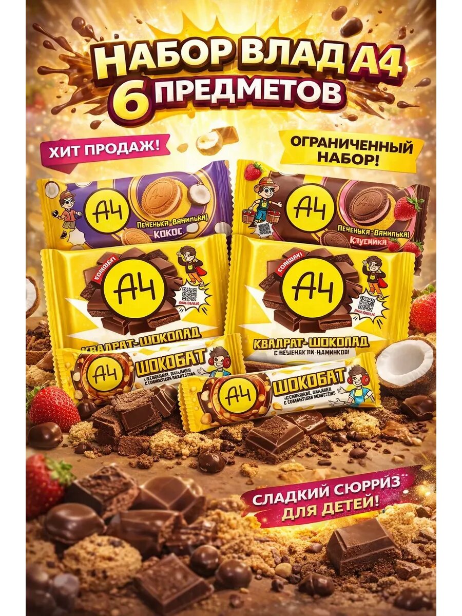 Lava lava Печеньки-ванильки, Квадрат-Шоколад, Шокобат А4.