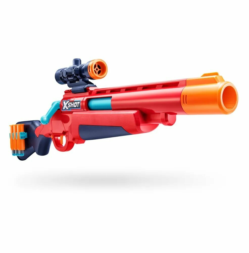 Игрушечная Снайперская Винтовка с прицелом - X-Shot. Бластер с мягкими пулями и отстрелом гильз. ZURU Excel Ejector Shell. Игрушки для мальчиков, 36875