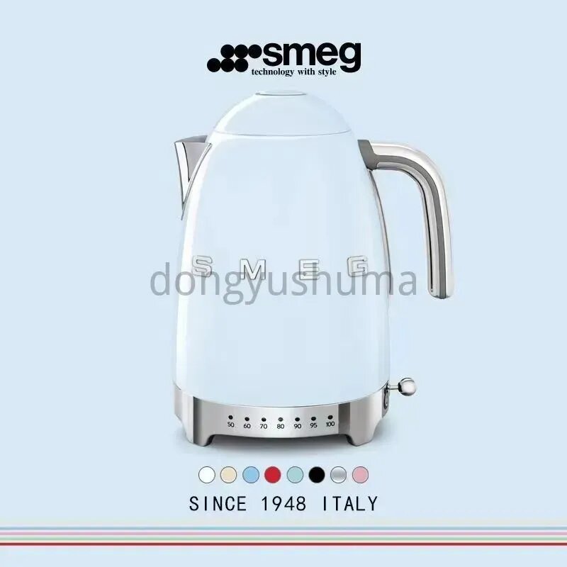 Электрический чайник Smeg KLF03-2, синий, 1.7 л, металлический корпус, для дома