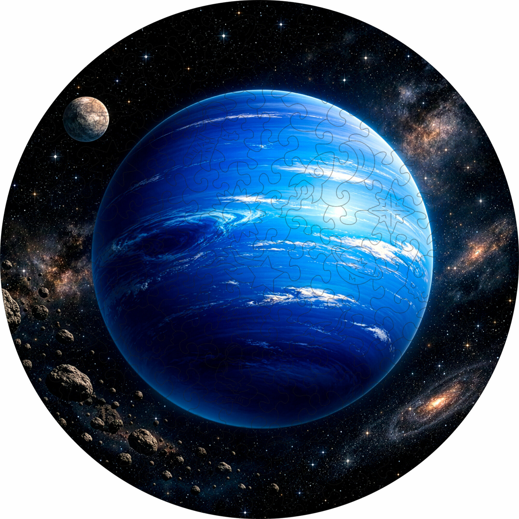 Деревянный пазл "Нептун" коллекции "Космос" / 30х30см, 195 деталей / Подарок для взрослых и детей