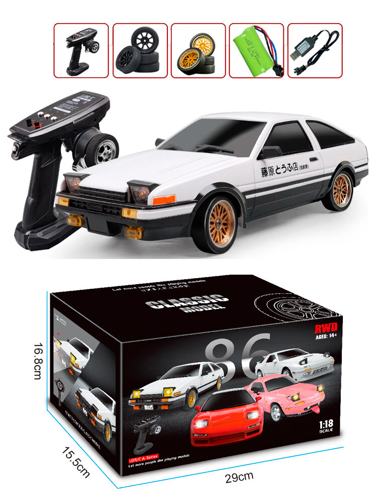 Радиоуправляемая машина для дрифта LD RC масштаб 1:18 2WD 2.4G AE-86 1801-White / дрифт машинка на пульте управления Drift RC для детей
