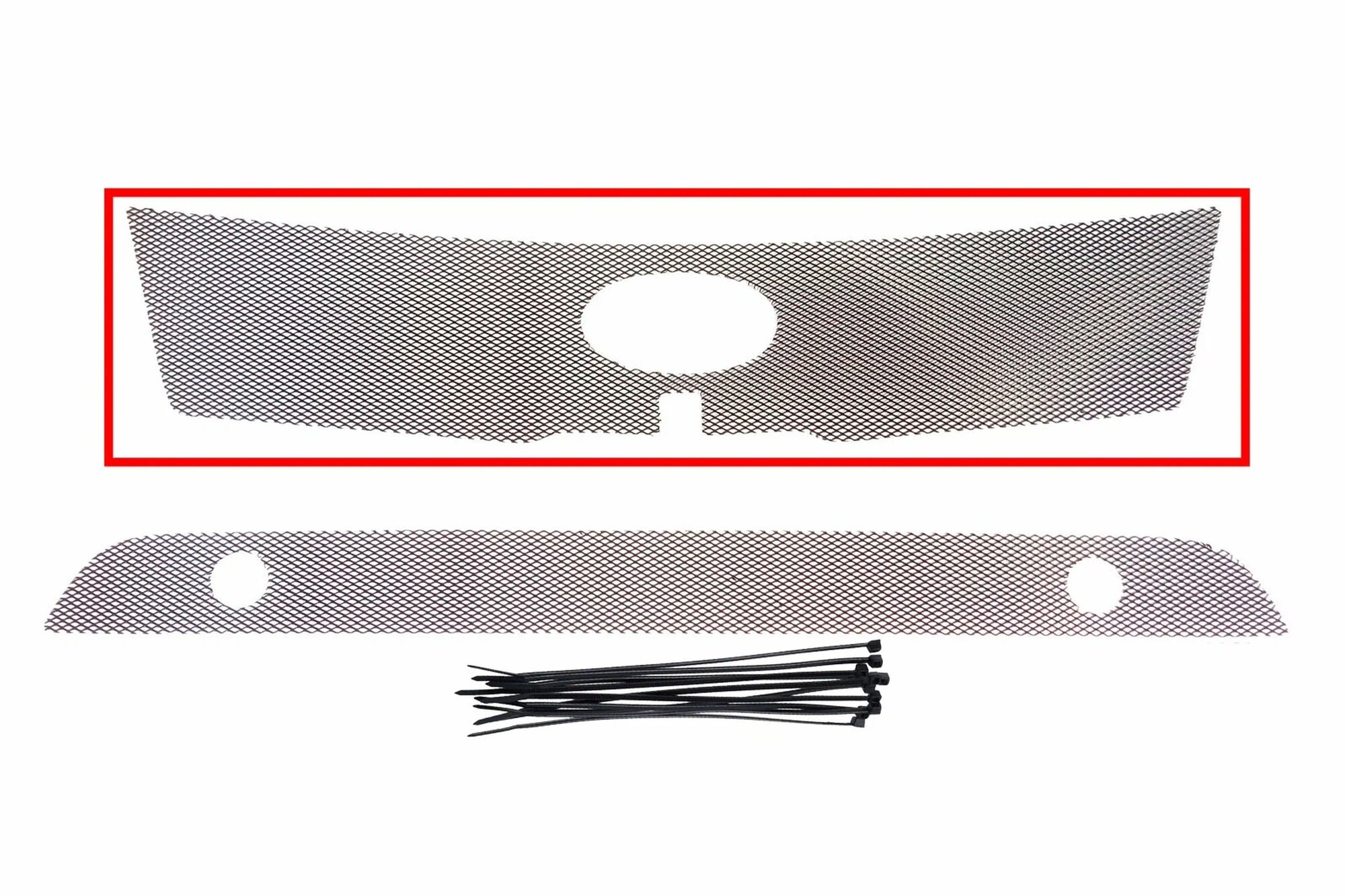 Защитная сетка радиатора для KIA MOHAVE 2017-2020 (I рестайлинг), верх, с камерой