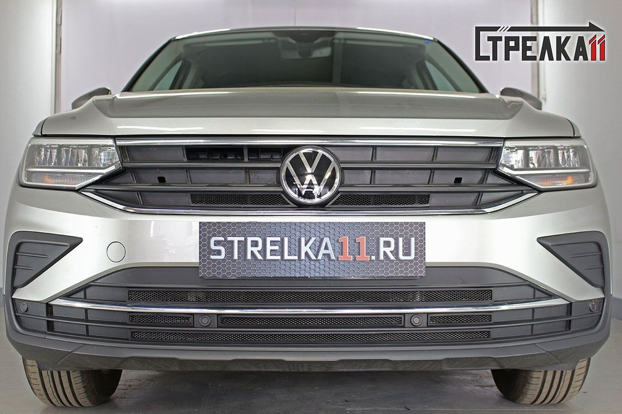 Защитная сетка радиатора с окантовкой и защелками для VOLKSWAGEN Tiguan II рестайлинг 2020-2024, 7шт
