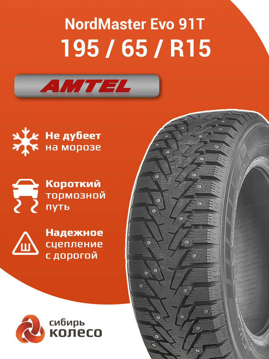195/65R15 Pirelli(Amtel) NordMaster Evo 91T шип