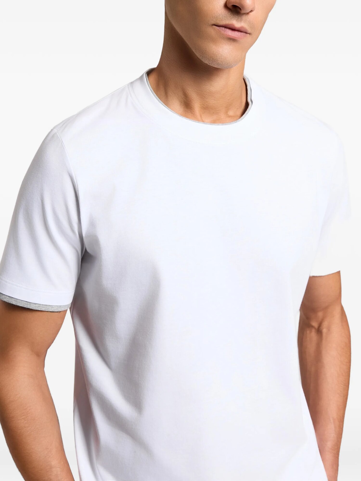 Футболка PESERICO Cotton T-shirt, размер 48, бежевый/белый — фото 1