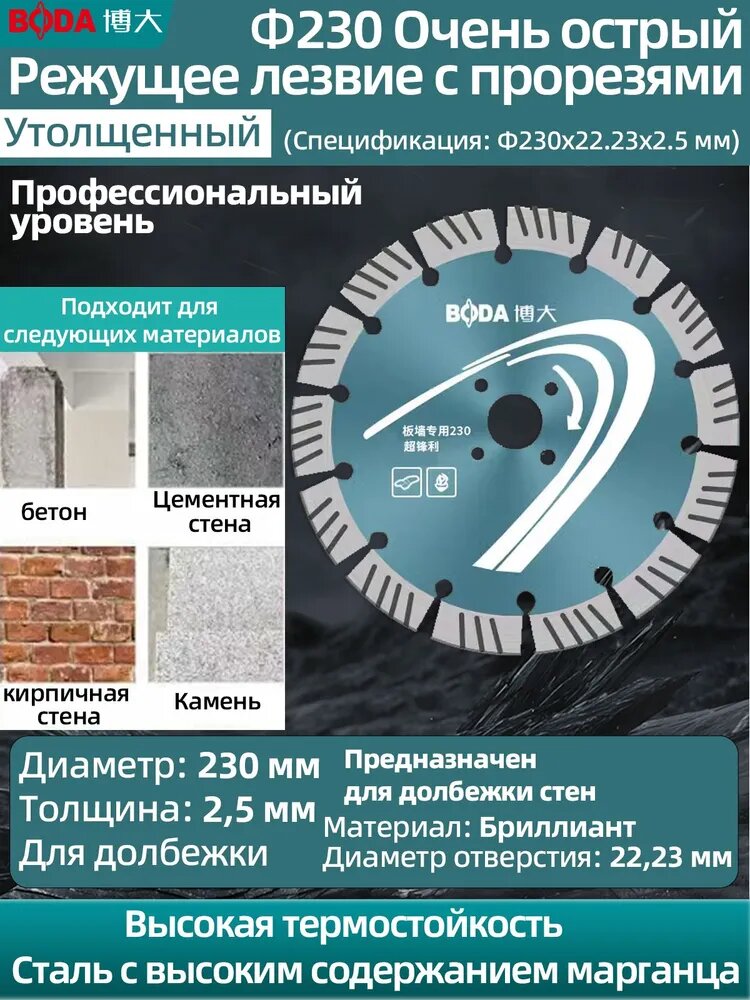 BODA Круг отрезной 230 x 2.5 x 22.23; 28 зуб.