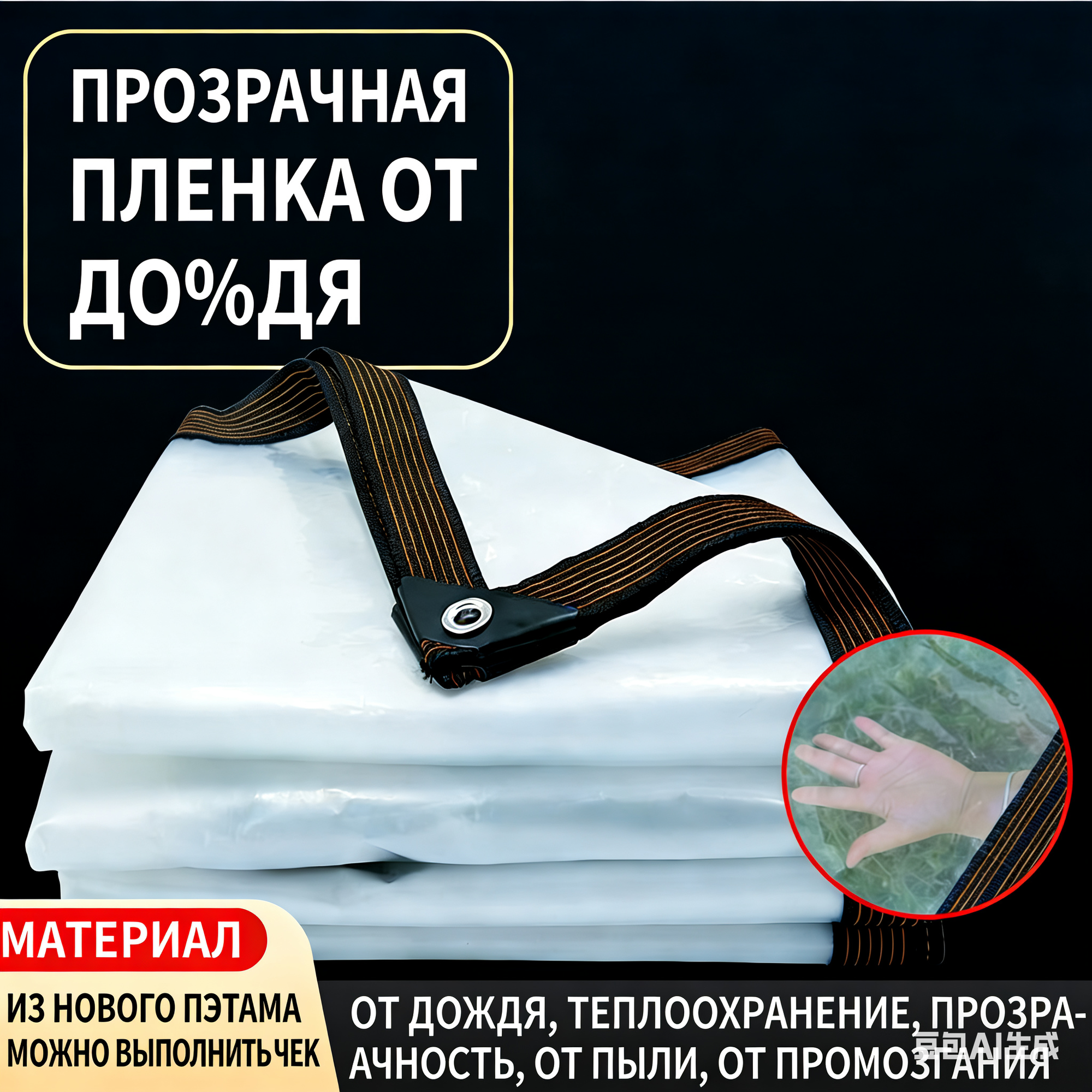 Чехол для теплицы Полиэтилен, 3x4 м, 120 г-кв. м, 0.12 мкм, 1 шт
