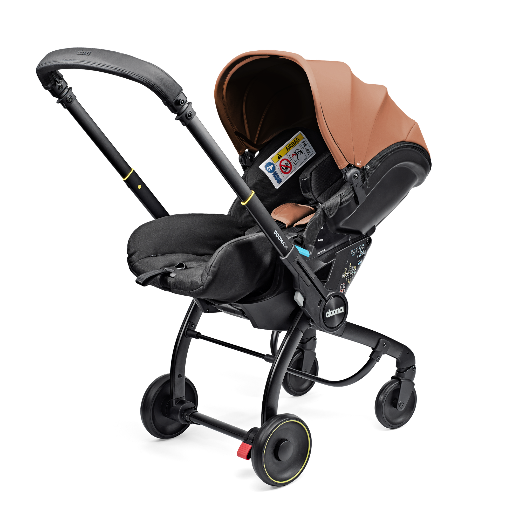 Коляска-автокресло Doona X с регулировкой спинки, автолюлька для новорожденных 0+, до 13 кг, с колесами, Terracotta