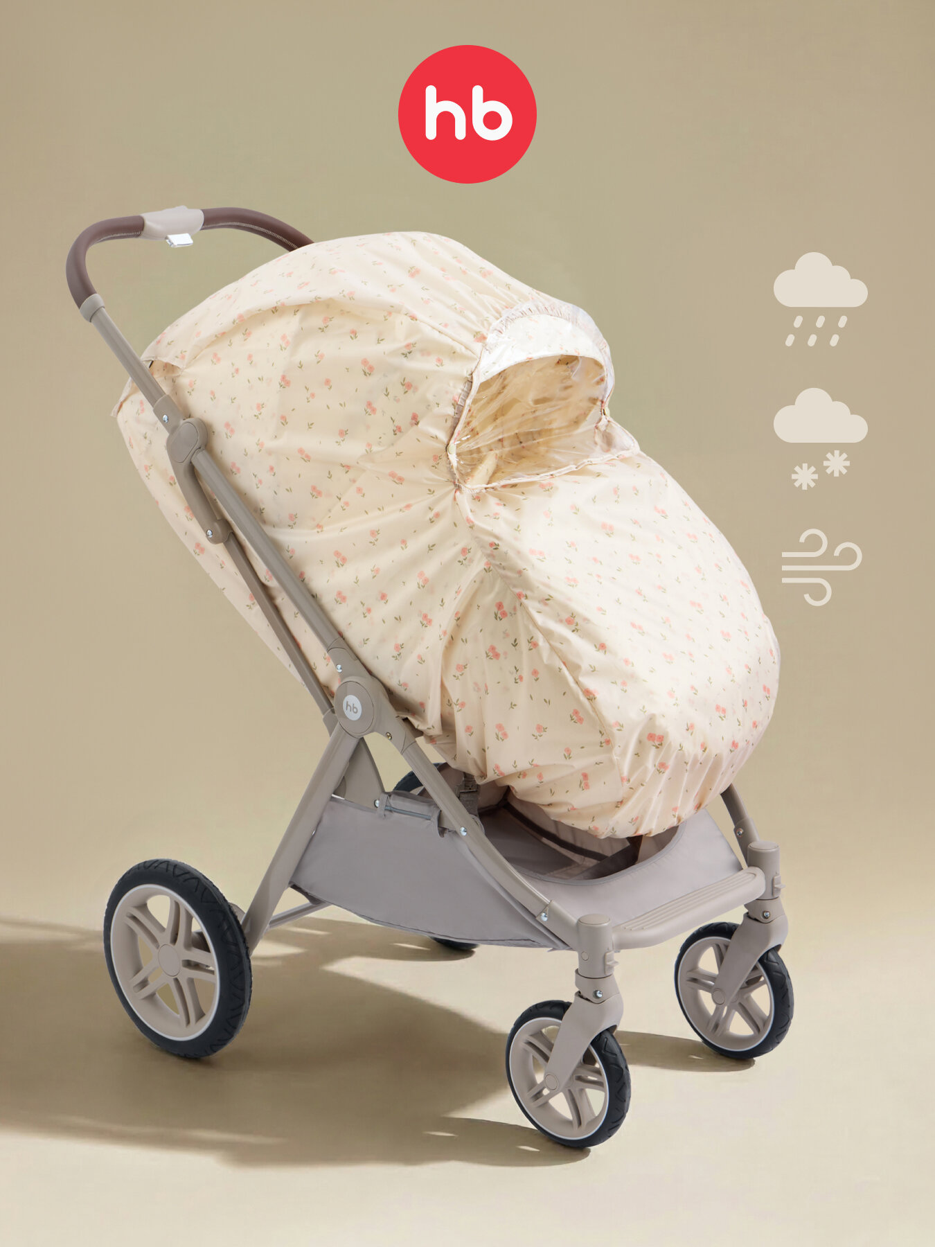 40103, Дождевик для коляски Happy baby, аксессуар для прогулочной коляски, всесезонный, белый